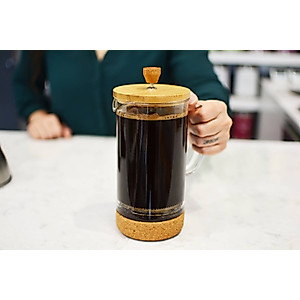 GROSCHE - Melbourne Premium French Press Coffee & Tea Maker (34 oz) with Bamboo Lid And Cork Base | Stylish Design | Coffee Maker | Tea Maker | Cold Brew | Borosilicate Glass