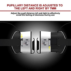 VR Digital Glasses with Gamepad, 3D Glasses Virtual Reality Glasses, with Giant Screen Cinema Effect, Support Myopia Below 800 Degrees, 110 ° Panoramic, for VR Games & 3D Movies