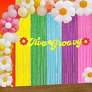 Cinco de Mayo Decorations, Rainbow Fringe Bckdrop Fiesta Taco Themed Streamer Backdrop for Mexican Dia De Los Muertos Spain Taco Birthday Party Decorations (3 Pack)