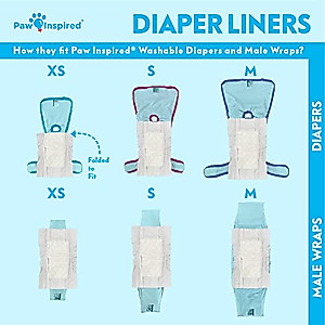 Paw Inspired Dog Diaper Liners | Inserts for Washable Covers, Female Dog Diapers, and Male Dog Belly Bands | Leakproof, Super Absorbent (30 Count)