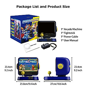 RETRO STATION Capcom Arcade Console, Pre-Loaded with Official Licenced Capcom 5 Street Fighter Series Games and 5 Mega Man Series Games, 8 Inch LCD Monitor and Support HDMI Output to Large Screen