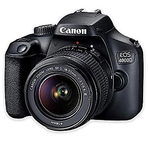 Canon EOS Rebel 4000D / T100 DSLR Camera w/Canon EF-S 18-55mm Lens + 2Pc 64GB Memory Card + Tripod + Photo and Video Editor & More (Renewed)
