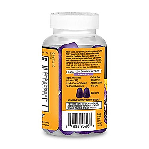 Airborne Elderberry + Zinc & Vitamin C Gummies For Adults, Immune Support Vitamin D & Zinc Gummies With Powerful Antioxidant Vitamins C D & E - 50 Gummies, Elderberry Flavor