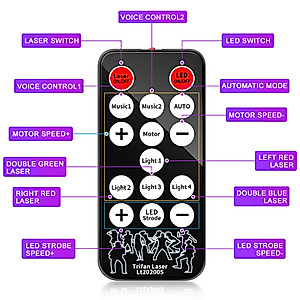 U`King Party Lights 9 Lens DJ Disco Ball RGB LED Stage Lighting with Sound Activated and Remote Control Laser Lights for Parties Birthday Wedding Karaoke Bar Stage Live Show