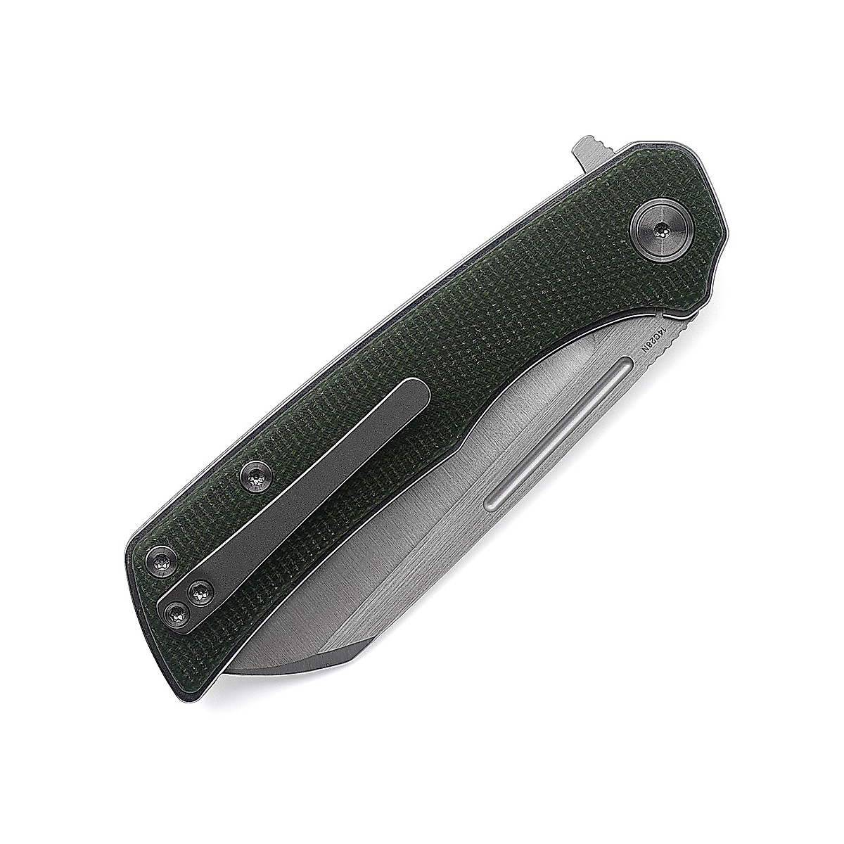 Miguron Knives M Malory Flipper Folding Knife 3.5" Satin 14c28n Blade Green Micarta Handle Outdoor Camping Hiking Pocket Knife MGR-809MGN