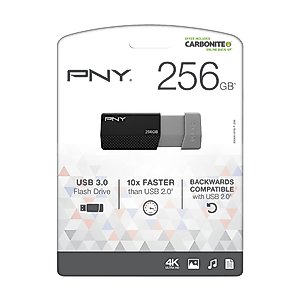 PNY USB 3.0 Flash Drive, 256GB, Assorted Colors, P-FD256ELEDG
