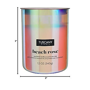 Empire Candle Beach Rose Scented Jar Candle, 12 oz, Burn Time 50 Hours, Home Fragrance, Room Accessories