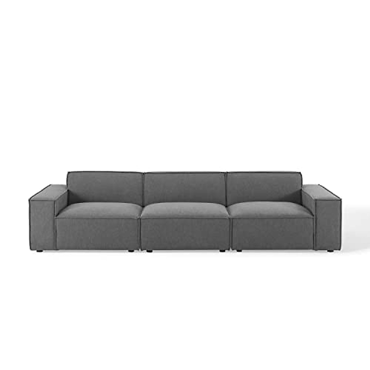 Modway Restore 3-Piece Upholstered Sectional Sofa in Charcoal