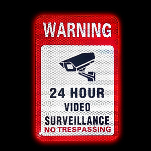 Kichwit 6-Pack Video Surveillance Sign Reflective Sticker Decal Self Adhesive 5.9” x 4”, UV Protected & Waterproof, Indoor & Outdoor Use