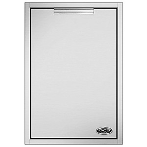 DCS TB1-20 20" Outdoor Trash Bin with 2 10 Gallon Bins Full Extension Slides Removable Drawer Insulated Door Soft Close and Complementing Handle Design in Brushed Stainless