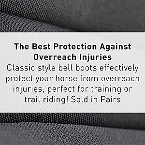 HORZE Pro Overreach Neoprene Horse Bell Boots - Durable and Long-Lasting Protection, Heavy-Duty, Shock-Absorbing, and Tear-Resistant - Sold in Pairs - Black (X-Large)