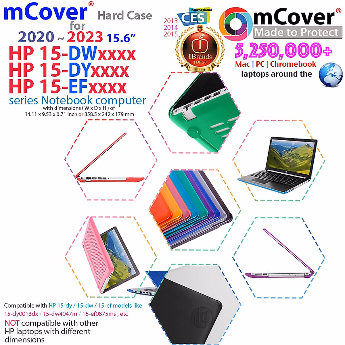 mCover Case Compatible for 2020~2022 15.6-inch HP 15-DYxxxx / 15-EFxxxx Series ONLY (NOT Fitting Any Other HP Laptop Models) Notebook PC - Purple