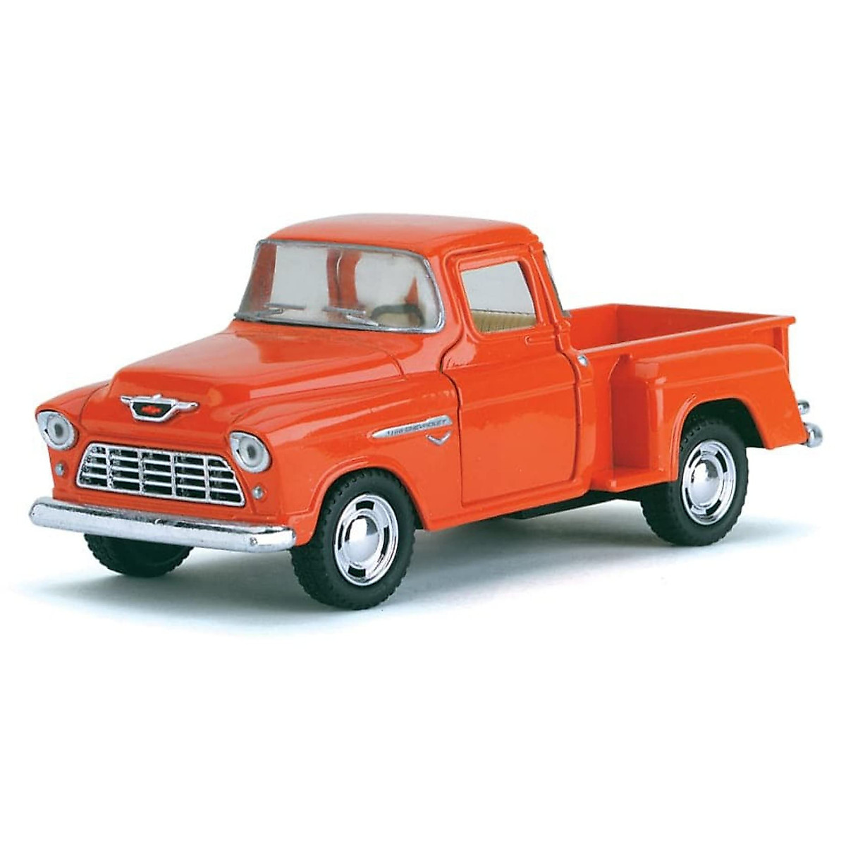 KiNSMART 1955 Chevy STEPSIDE Pick-Up 5" 1:32 Scale Die Cast Metal Model Toy Truck Orange