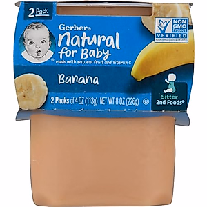Gerber Baby Food Banana Puree, 4 Oz, 2 Pack Tubs