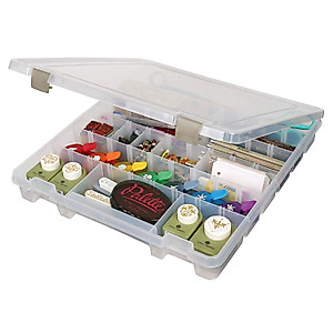 ArtBin 9101AB Super Satchel Slim with Removable Dividers, Art & Craft Organizer, [1] Plastic Storage Case, Clear