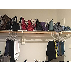 Cq acrylic Set of 8 Vertical Closet Wood Shelf Divider- Only Need to Slide to Adjust The Appropriate Distance - wire shelving Separators,White