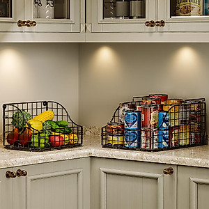 X-cosrack 2 Tier Stackable Wire Baskets, Countertop Veggies Storage Potato Onion Pantry Organizer Snack Holder for Kitchen Cabinet Produce