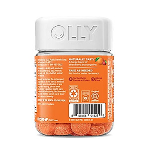 Olly Laser Focus Gummy 18 Day Supply Gummies Ginseng Alpha GPC B Vitamins Chewable Supplement, Berry Tangy Tangerine, 36 Count