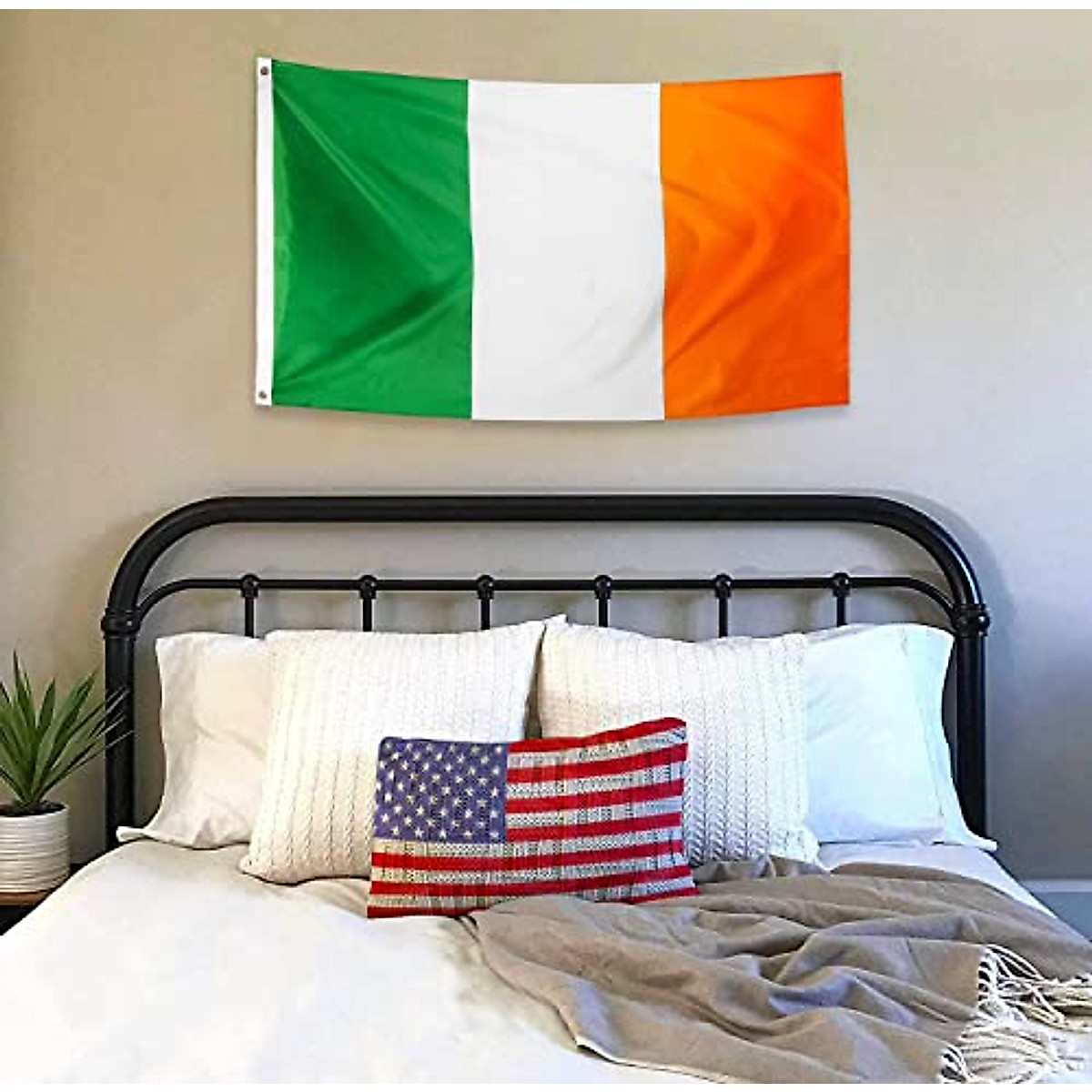 DANF Ireland Flag 3x5 Ft Thick Polyester, Fade Resistant, Brass Grommets, Canvas Header,Double Sided Irish National Flags 3 X 5 Feet