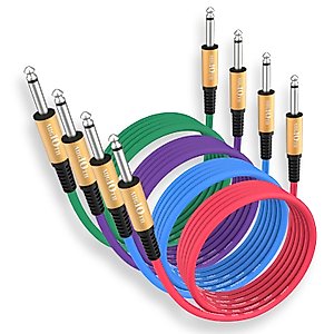 Augioth Guitar Cable 6 ft, Stage Electric Instrument Bass Cable AMP Cord 1/4 Straight to Straight Orange