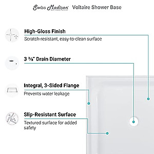 Swiss Madison SM-SB516 Voltaire 48x32 Shower Base