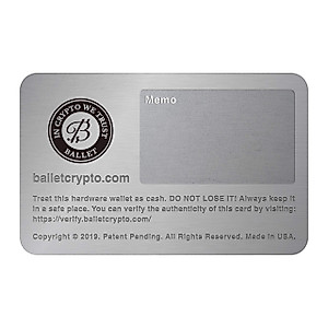 Ballet Real Litecoin - The Easiest Crypto Cold Storage Card - Cryptocurrency Hardware Wallet, Managing Your Crypto Assets, NFTS, Coins, (Single)