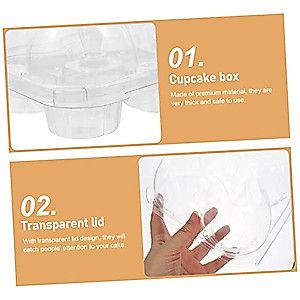 NOLITOY 30 Pcs Four Piece Cake Box Cupcake Carrier Muffin Gifts Carriers Cupcake Transport Container Plastic Food Containers Egg Tart Container The Pet Clamshell Household Dessert