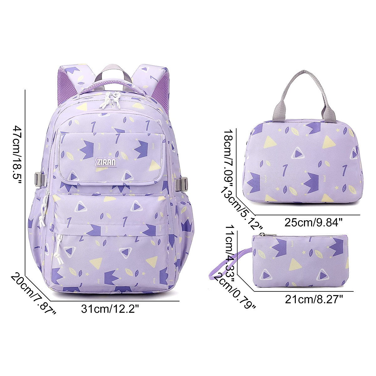 JiaYou Girls Women Backpack Junior Middle School Daypack High School University Laptop Bag(Purple Backpack,29 Liters)