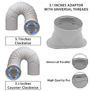 Portable Air Conditioner Window Vent Kit, Adjustable Window Seal Slide Kit Plate for Portable Air Conditioner Kit Sliding Window AC Vent Kit Fit for Exhaust Hose with 5.1"/13cm Diameterr