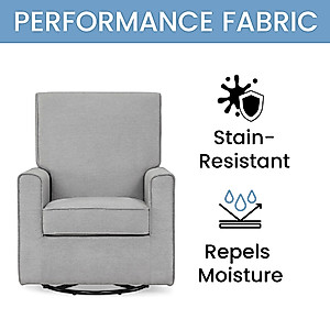 Delta Children Sophie Nursery Glider Swivel Chair with LiveSmart Performance Fabric Fabric, Nickel
