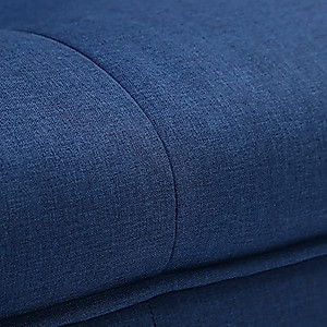 Morhome Sofas for Living Room,Pillowed Back Cushions and Arms, Durable Modern Upholstered Fabric-Navy Blue