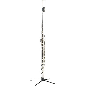 Liyafy Portable Flute Stand Holder Metal Foldable Support 4-Leg Stand Wind Instrument Accessory Black