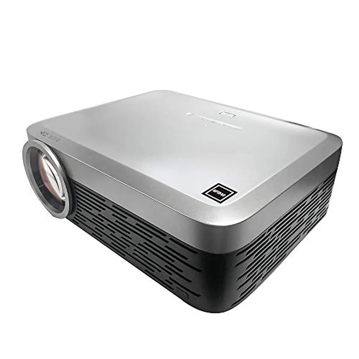 RCA RPJ138 Roku Smart Android Home Projector with Wi-Fi, Built in DVD Player, HD, LED, with RCA Stereo Audio Output, Grey