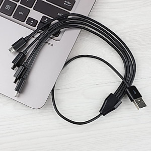 Micro USB Splitter Cable, Micro USB Multi Charging Cable, [4 in 1] Multi Micro USB Charger Cable, USB 2.0 Type A Male to Four Micro USB Male Adapter Support Both Data Sync and Charge (1.64ft, Black)