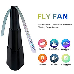 utipef Fly Fans for Tables, Portable Automatic Table Food Fly Fan Picnic Drive Fans for Outdoor Indoor Meal, Keep for Your Food Clean Restaurant, Party, Home (Black 4Pcs)