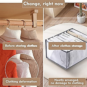 3 Pack Foldable Closet Drawer Organizer 7 Grids 9 Grids Washable Wardrobe Clothes Organizer Drawer Clothes Dividers Jeans T-shirt Legging Shirt Drawer Dividers Organizers