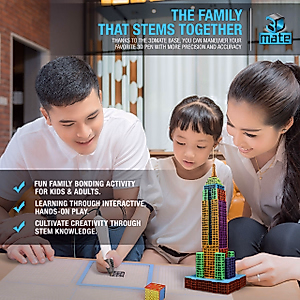 3Dmate Base - Transparent 3D Pen Mat 18 x 12 Inches with Fuse and Join Area - Flexible Two-Sided Heat-Resistant Silicone - 3D Pen Accessories Compatible with Stencils - STEM Activity for Kids, Adults