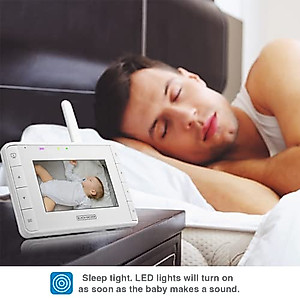 BLACK+DECKER 4.3" Digital Video Baby Monitor with Pan-Tilt-Zoom Camera, Infrared Smooth Video & Motorized Pan/Tilt, Auto Night Vision, and Room Temperature Monitoring, Smooth Motion, Two Way Talk