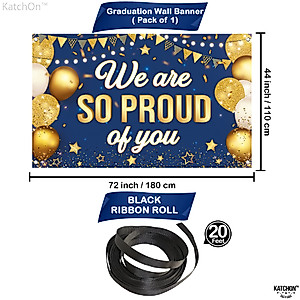 KatchOn, Blue We are So Proud of You Banner - XtraLarge, 72x44 Inch | Graduation Banner, Congratulations Decorations | Graduation Backdrop 2024, Graduation Decorations Class of 2024 Blue and Gold