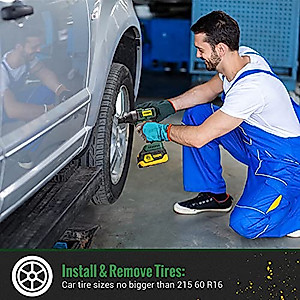 TECCPO Impact Wrench, Brushless 20V MAX Cordless Impact Wrench, 4.0Ah Li-ion Battery, 1/2 Inch, 300 Ft-lbs(400N.m) Max, 3 Variable Speed Wrench, 1 hour Fast Charger, 3 Sockets, Tool Box - BHD850B