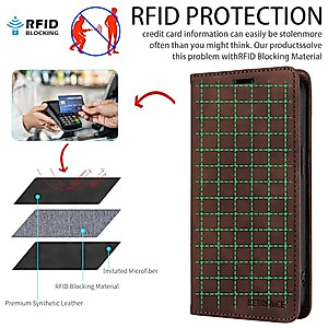 Protective Phone Case Wallet Case Compatible with Vivo Y15A 4G/Y15S 4G/Y10 4G/Y01 Case with Card Holder Flip Cover RFID Blocking Protective Leather Case Durable Shockproof Cover ( Color : Brown )