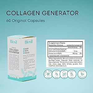 Biosil Collagen Generator - 60 Original Capsules, Pack of 2 - with Patented ch-OSA Complex - Generates & Protects Your Own Collagen - GMO Free - 60-Day Supply