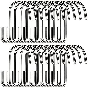 100PCS Heavy Duty S Hooks, 2.4inch Mini S Hook Stainless Steel S Shaped Hooks Pan Holders Pot Rack Hooks for Hanging Kitchen, Utensils, Clothes, Plants, Pots and Pans (Silver)