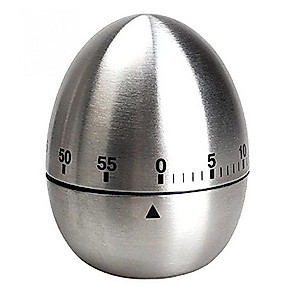 Kitchen Timer, Gloryshop Stainless Steel Egg Timer Simple Operation Mechanical 60-Minute Egg Shaped Timer