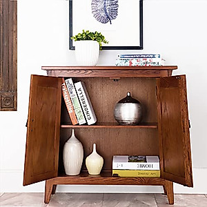Leick Home 10001-RS Mission Foyer Cabinet Hall Stand, Made with Solid Wood, for Living Rooms, Entryway, Office, Rich Russet Finish
