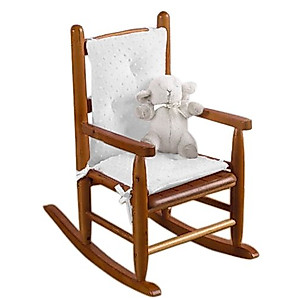 Baby Doll Bedding Heavenly Soft CHILD Rocking Chair Cushion Pad Set, White (Chair is not included with the product)