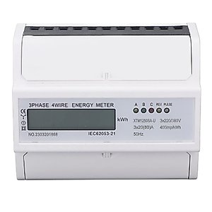 Electric Meter LCD Monitor Display for Din Guide Rail Guide Rail Meter 7P Phase 4 Wire *220V 380V Bit LCD Display Rail Bracket Measuring Meter Rail Fastener Power Meters