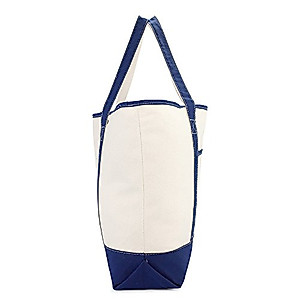 DALIX Personalized Tote Bag For Women Monogram Initial Open Top Navy Blue H