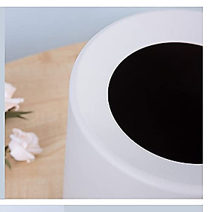 UNNIQ Trash can, Plastic You Haven't Seen Round Trash Can, Trash Can Recycling Bin, Bathroom, Kitchen, Bedroom, Home Office, Outdoor Trash Can Recycling (Color : White, Size : Small)