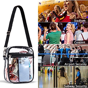 Wreiynn Clear Bag Stadium Approved - Clear Purse Bag with Adjustable Strap, Clear Concert Bag for Women Sports Events
